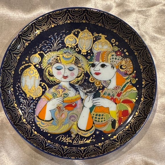 Bjorn Wiinblad | Art | Bjorn Wiinblad Ceramic Plate Blue And Gold ...